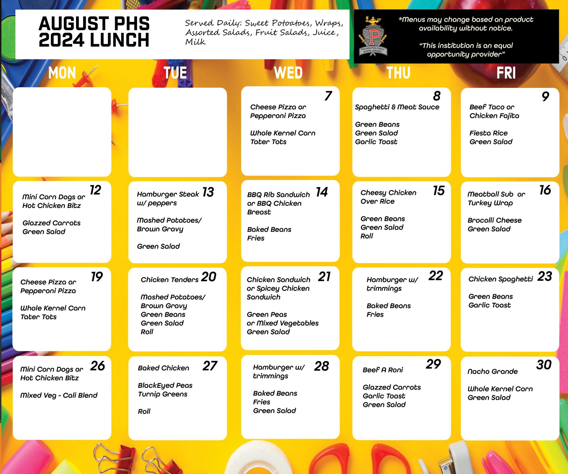 PPSD Menus – PPSD Menu – Philadelphia Public School District