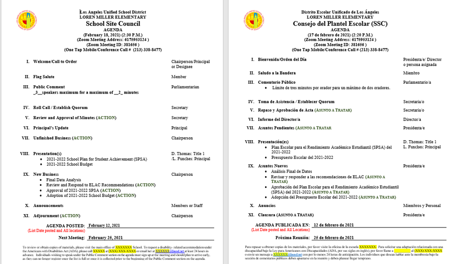 Parent Committees – Parents – Loren Miller Elementary School