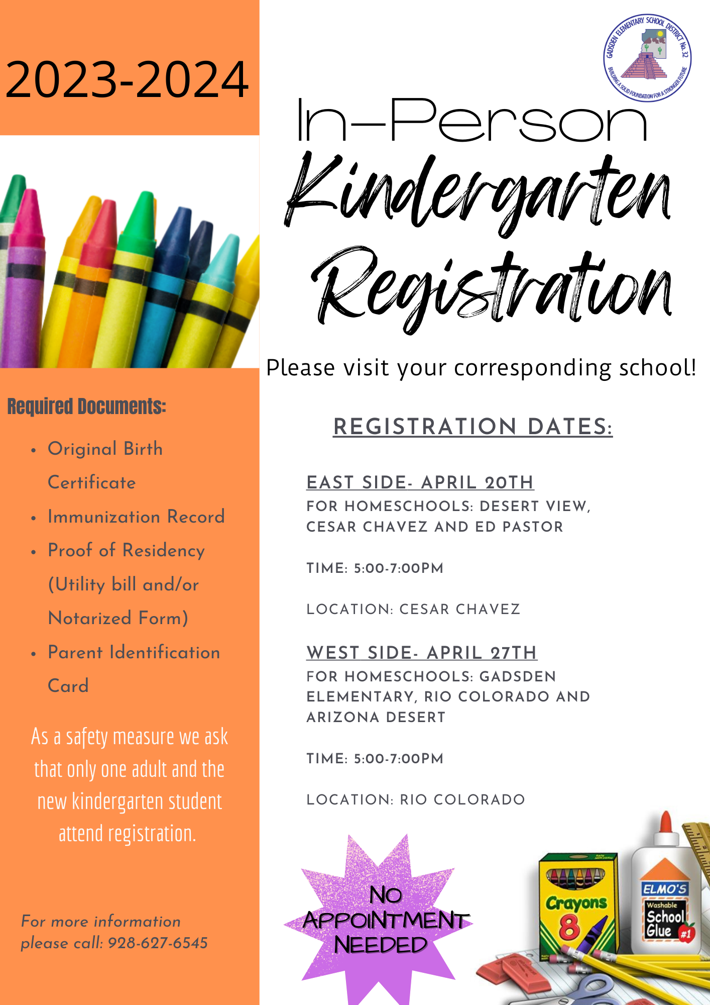 2023-2024 In Person Kindergarten Registration | Ed Pastor Elementary