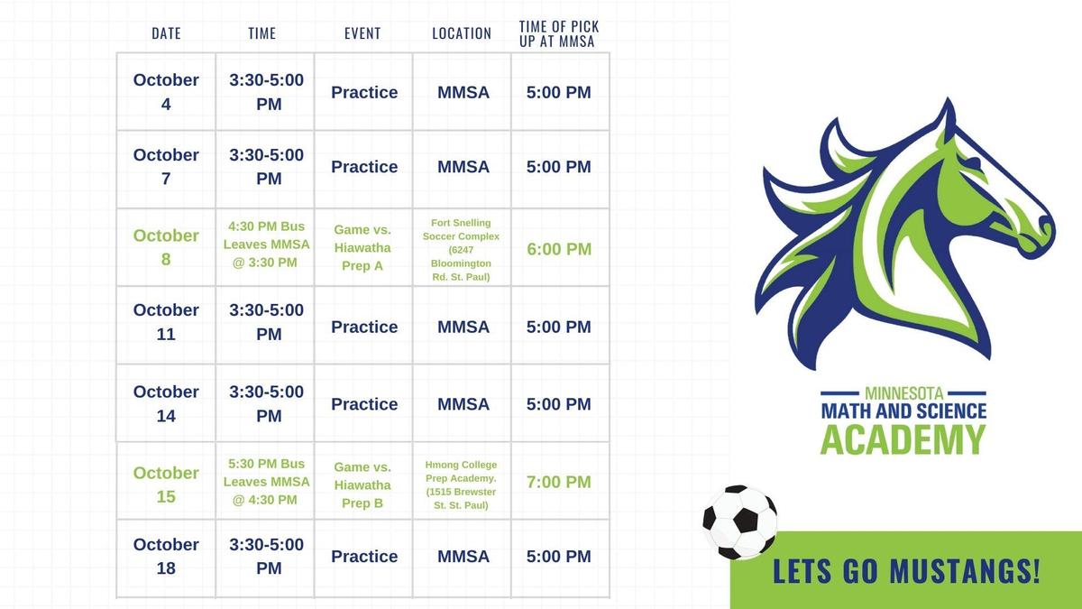 7th & 8th Grade Soccer Schedule 2021 Fall – Soccer – Minnesota Math and ...