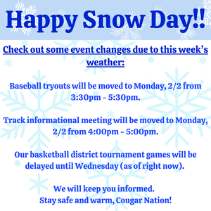 Snow Day Event/Date Changes | Christiana Middle School