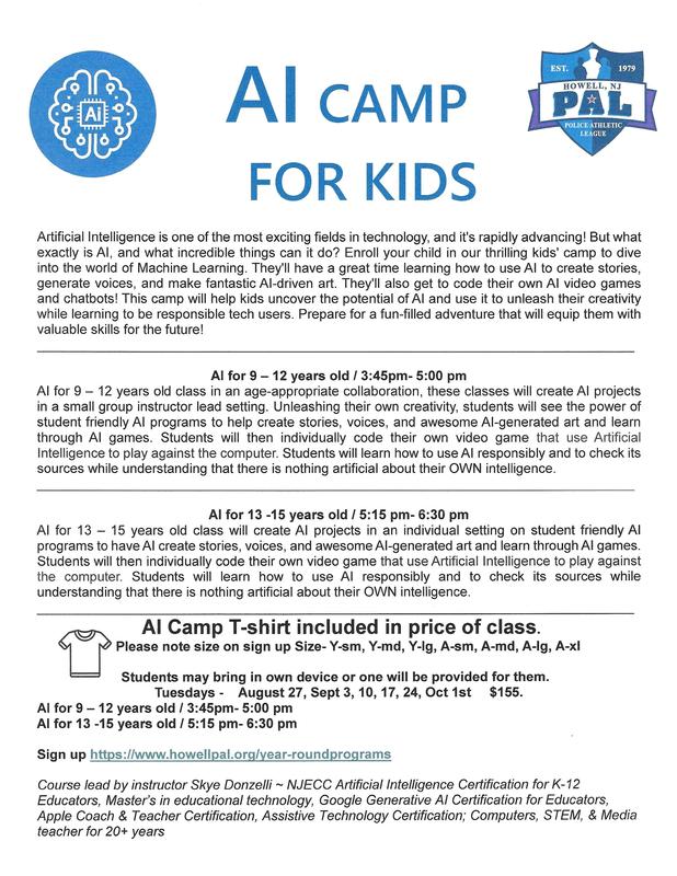Howell PAL AI Camp | Howell Township Public Schools
