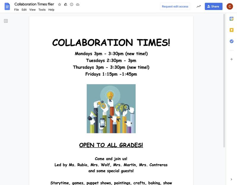 Collaboration Day - Activities for this week | Assumption School