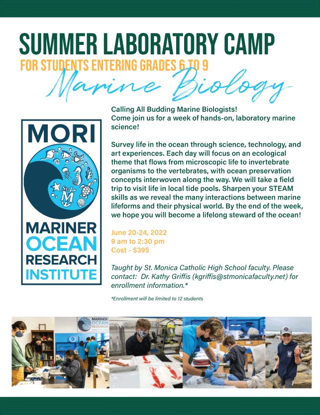 MORI MARINE BIOLOGY SUMMER CAMP 21 Mariner Camps St Monica MORI MARINE BIOLOGY SUMMER CAMP 21 Mariner Camps St Monica