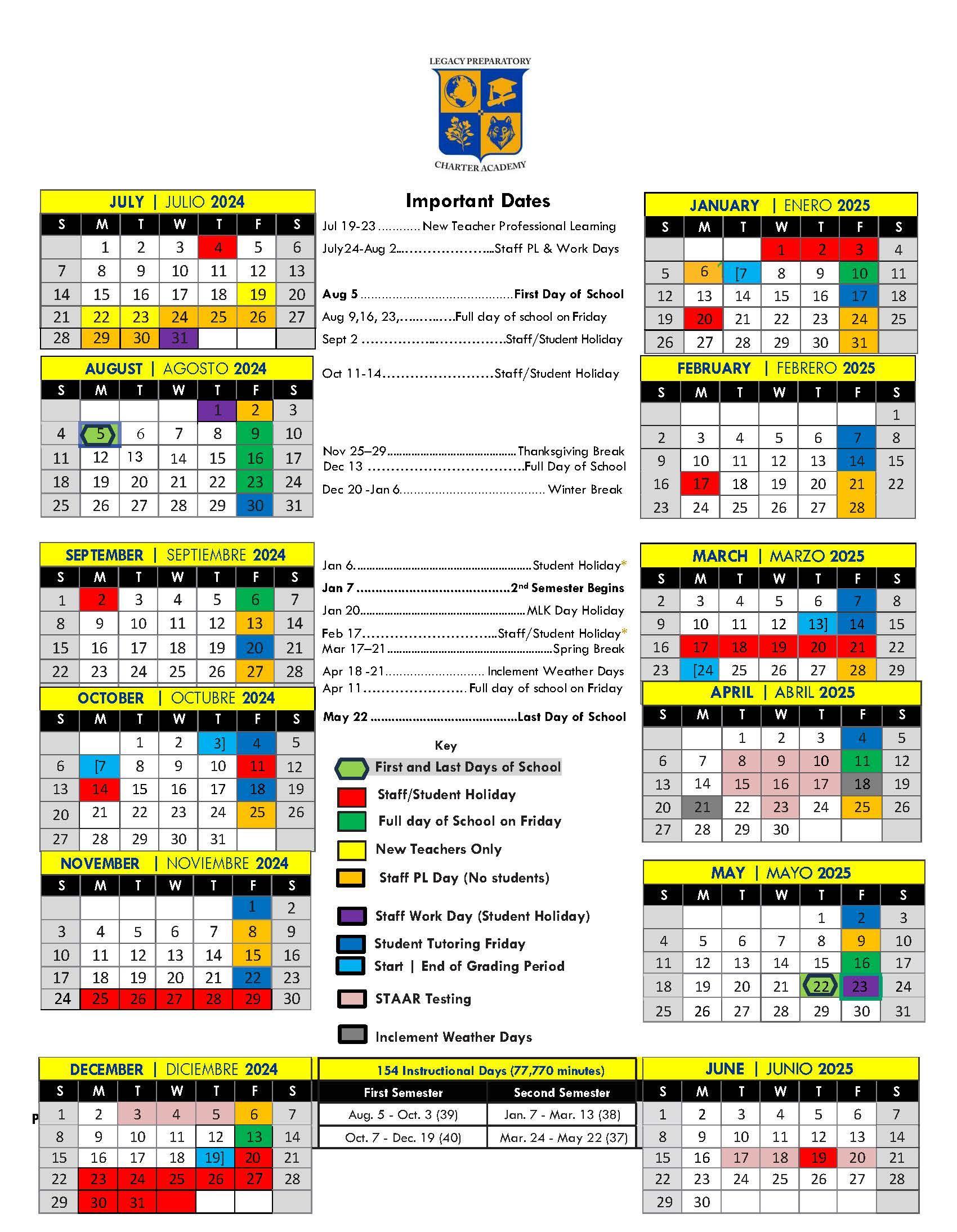 2024-2025 School Calendar – Human Resources – Legacy Preparatory ...