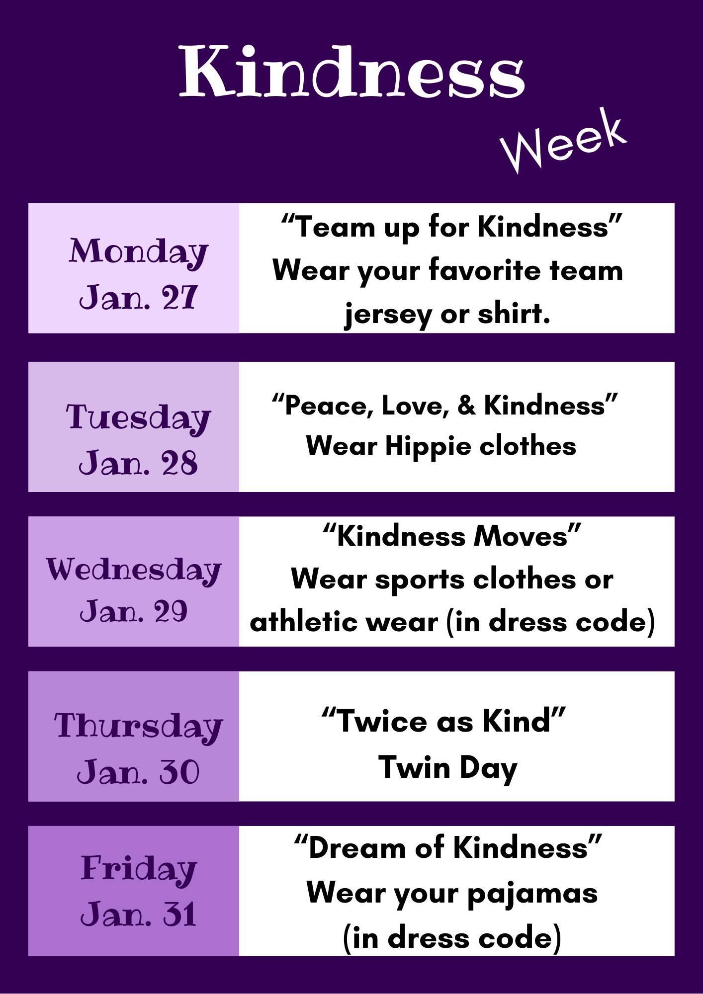 Kindness Week - January 27-31 | Spring Hill Junior High