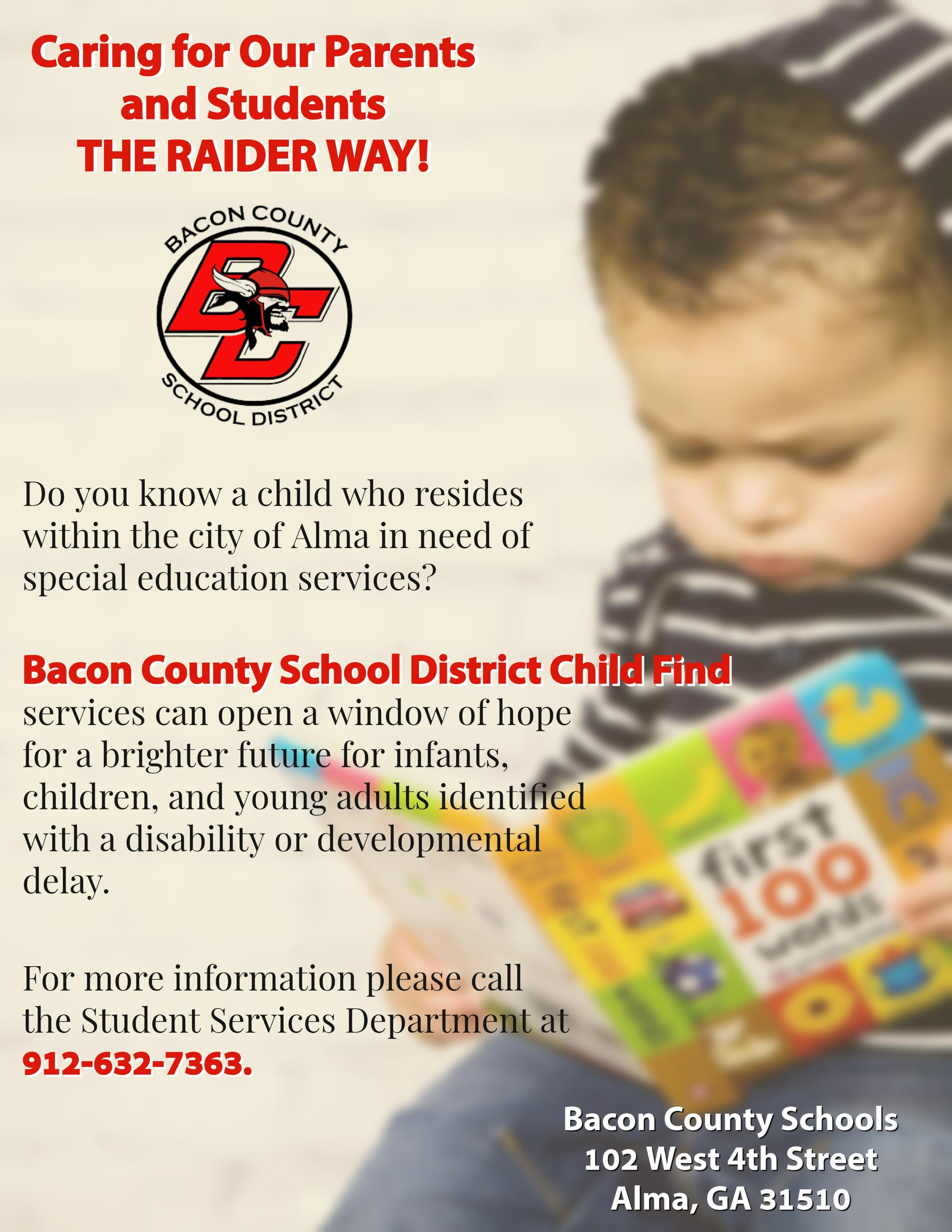 Child Find – Student Services – Bacon County School District