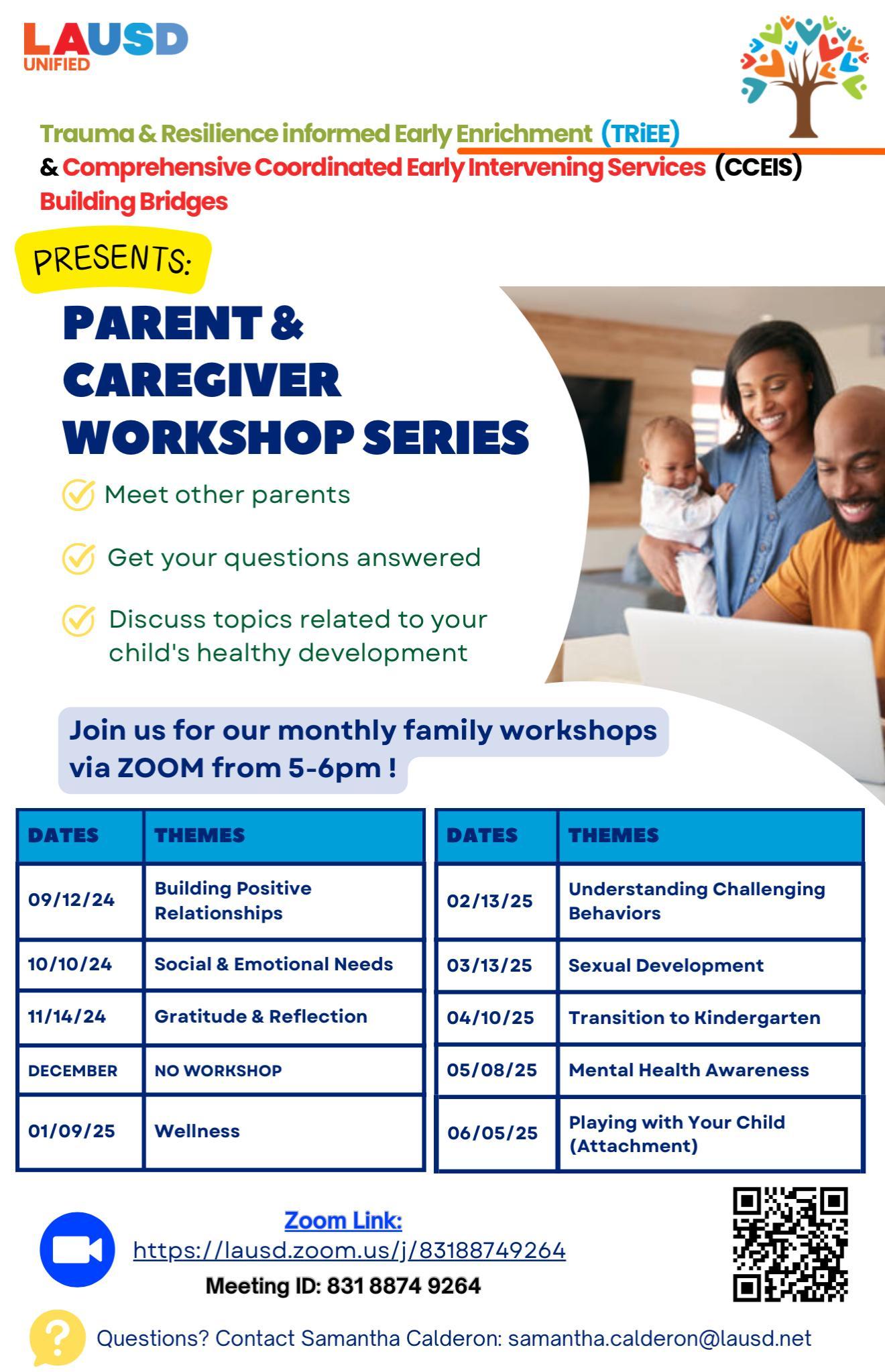 Parent and Caregiver Workshop Series – Mental Health Consultant – Jaime ...