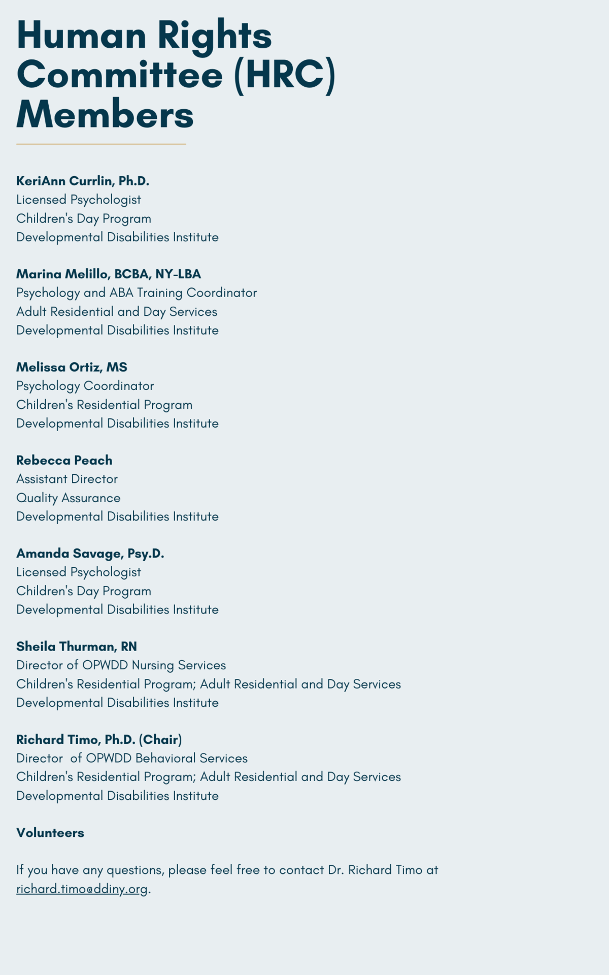 Human Rights Committee Members – Human Rights Committee – Developmental ...