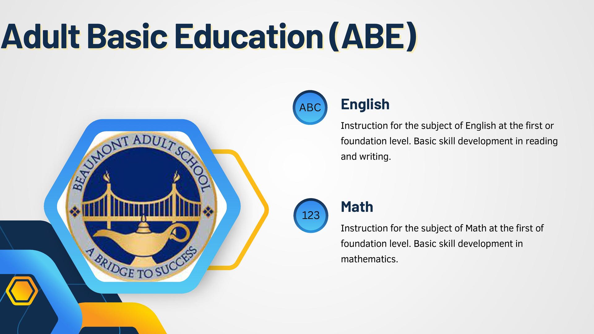 Adult Basic Education (ABE) – Adult Basic Education – Beaumont Adult School