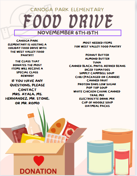 Can Food Drive | Canoga Park Elementary