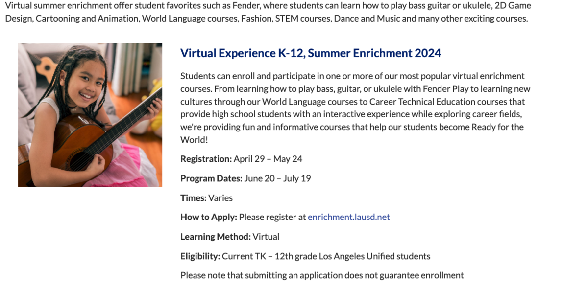 Summer Student Opportunities – SGMS STEM Magnet – South Gate Middle School