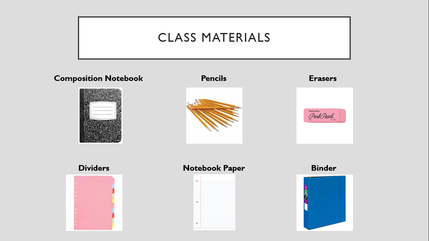 Class Materials – Bryan Mendoza – Smyrna High School