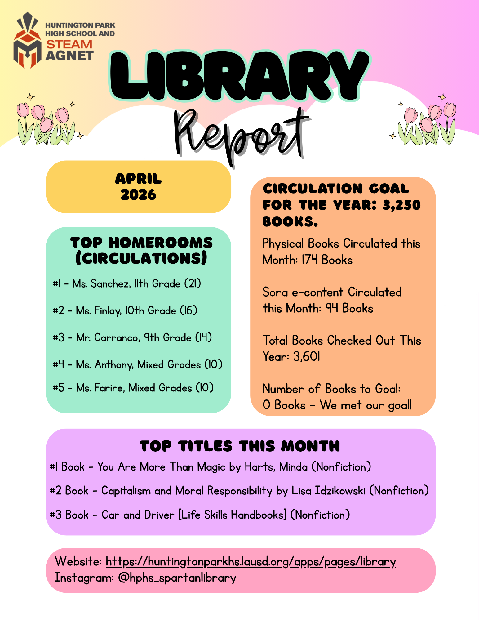 Spartan Library - Students - Huntington Park Senior High