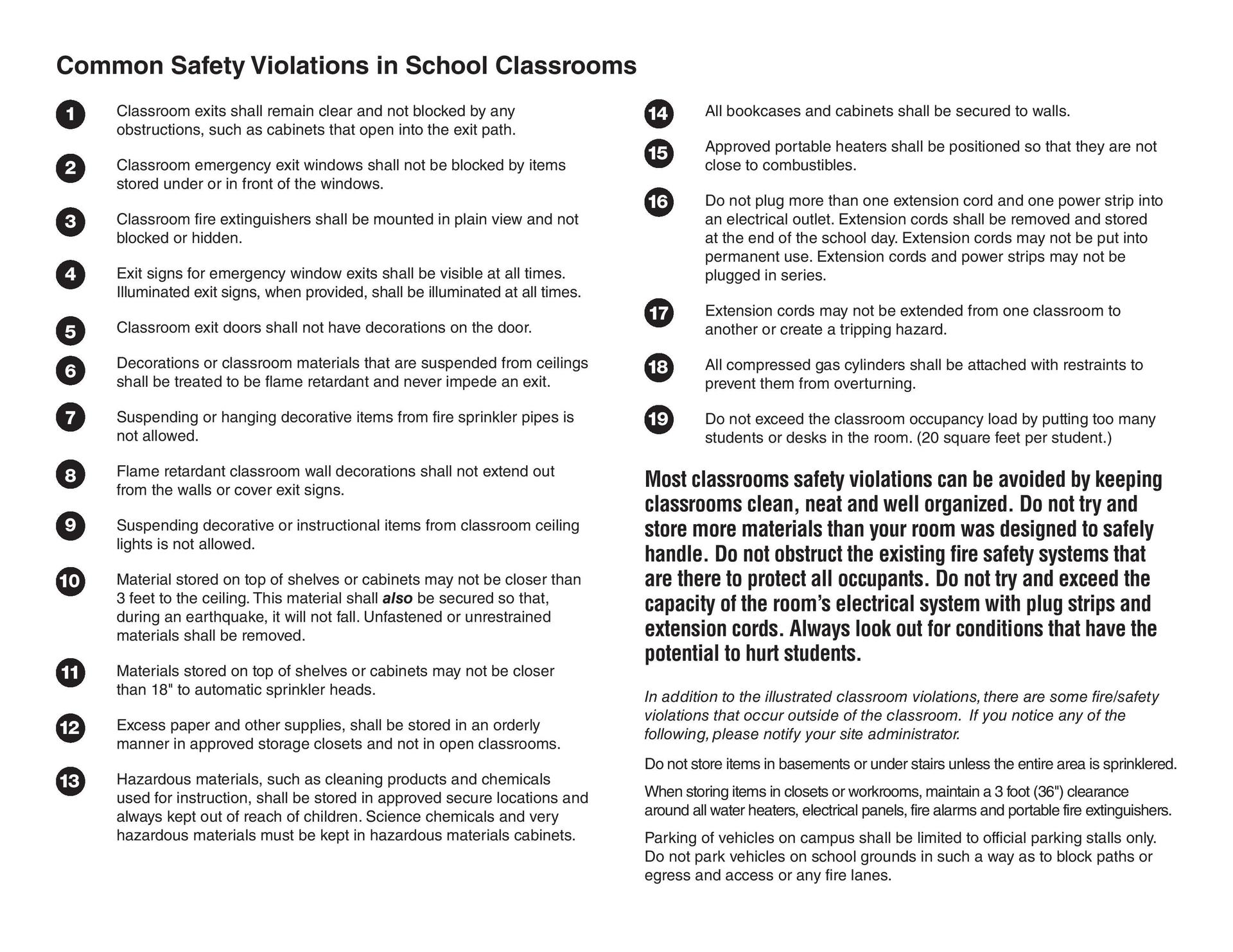 OEHS: Common Classroom Violations – Resources for Arleta Staff – Arleta ...