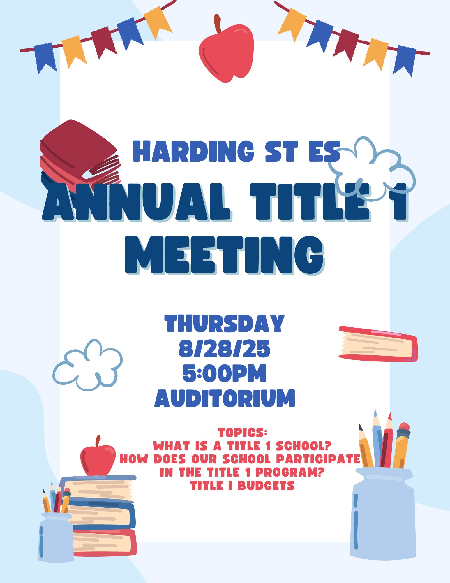 Parent Meetings – Parents – Harding Street Elementary
