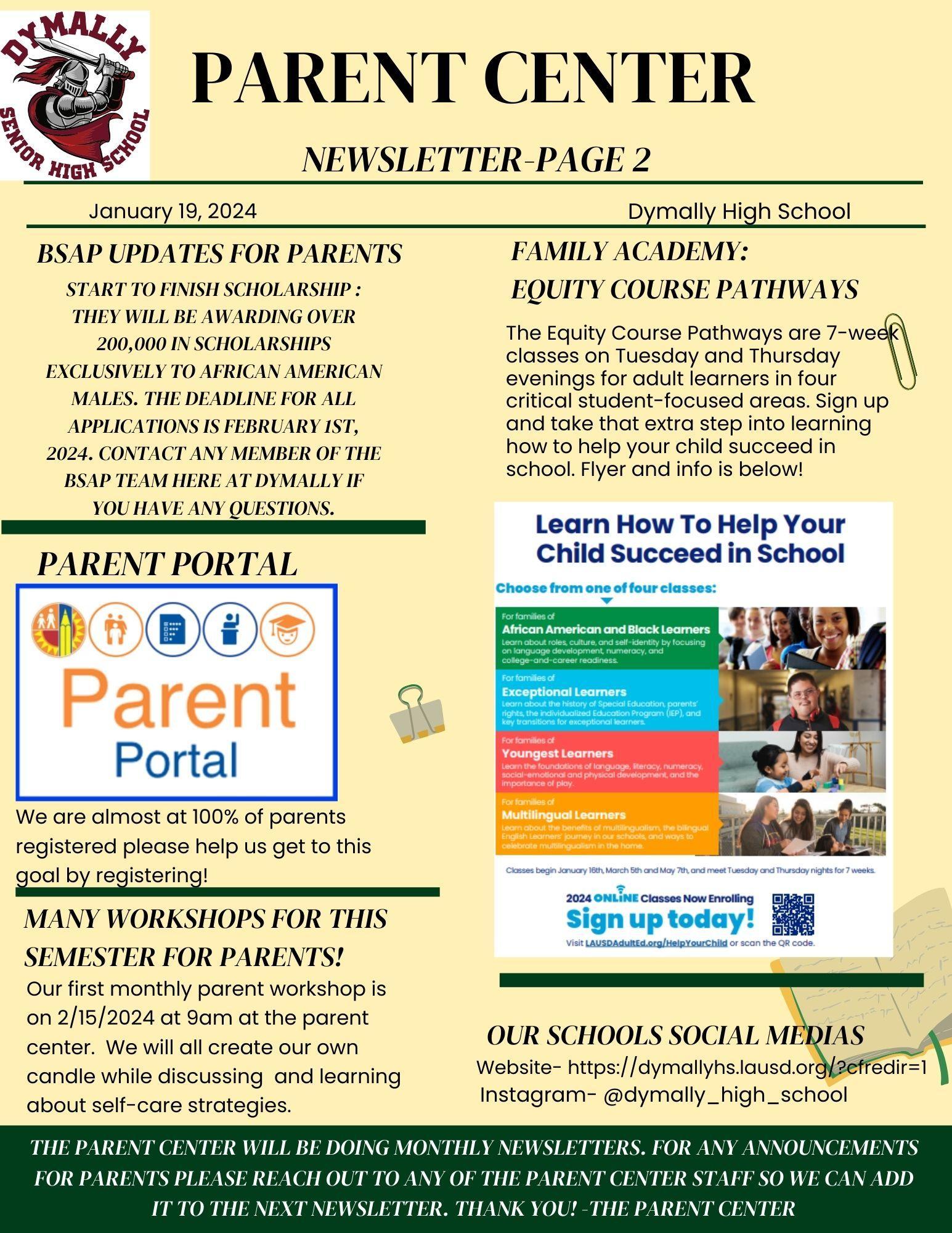 Parent Center – PARENTS – Mervyn M. Dymally High School