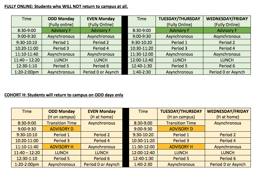 New Hybrid Schedule 4/2021 – Distance Learning – Mark Twain Middle School