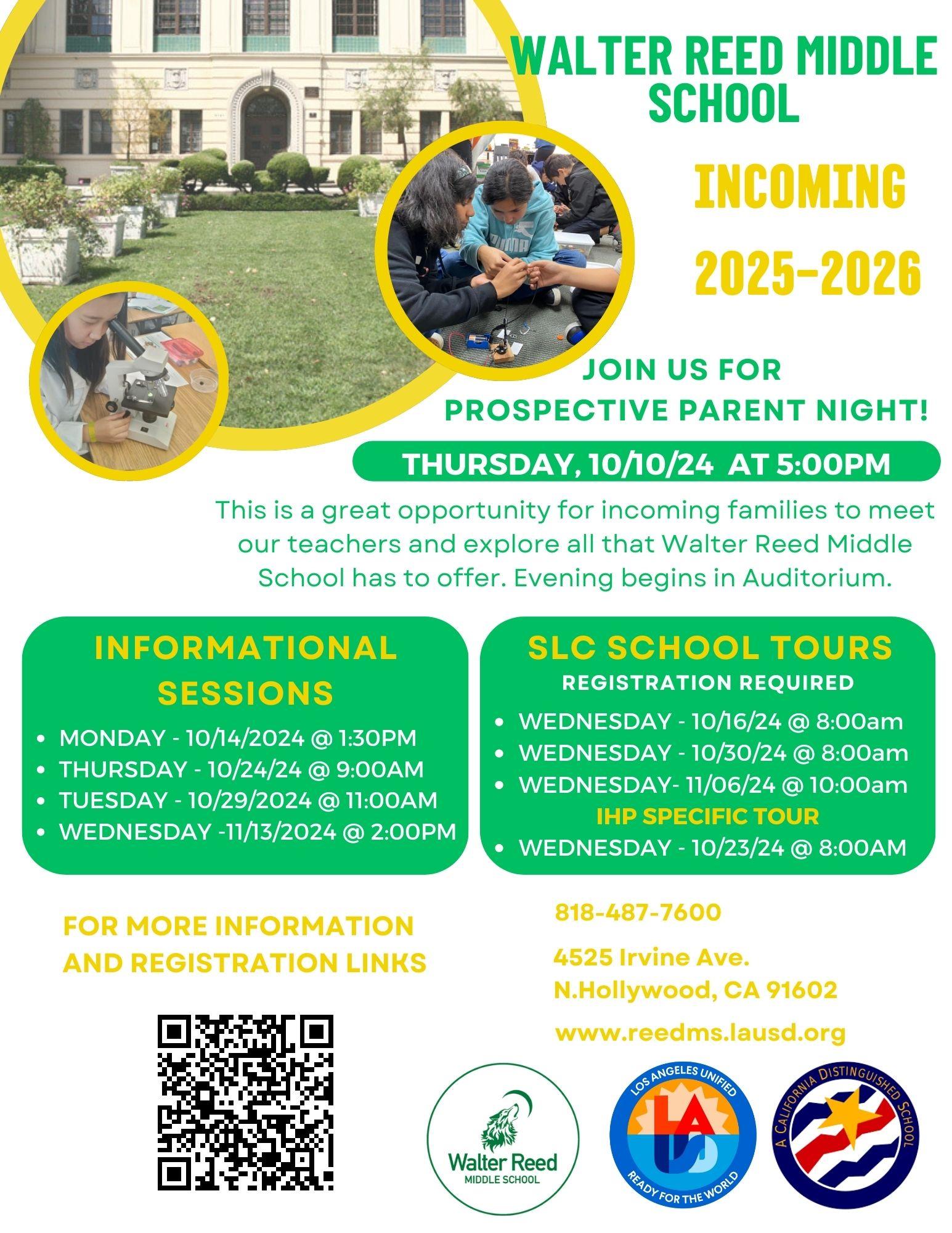 Prospective Parents – Enrollment – Walter Reed Middle School