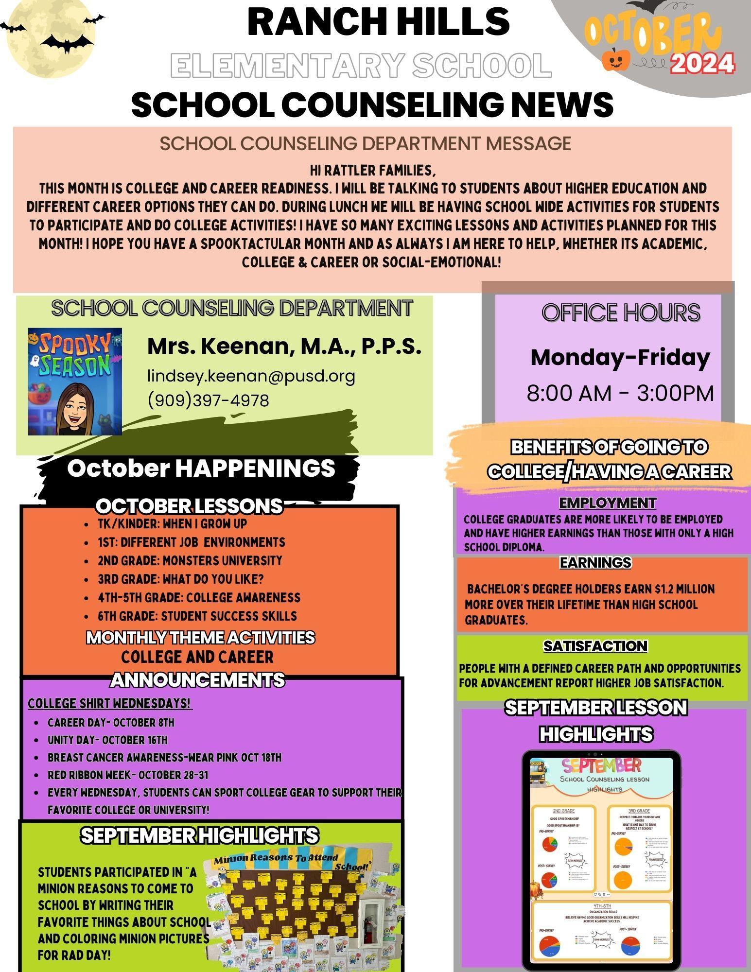 Newsletter – School Counselor – Ranch Hills Elementary School