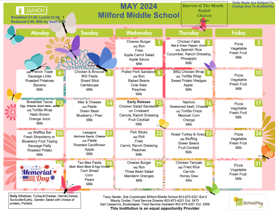 What's for Lunch? - MMS - Milford School District