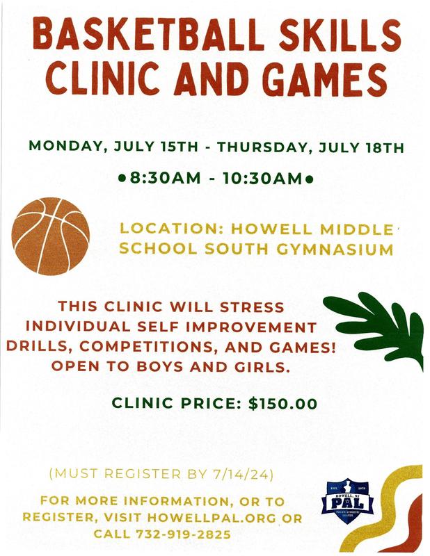 Howell PAL Summer Basketball Clinic | Howell Township Public Schools