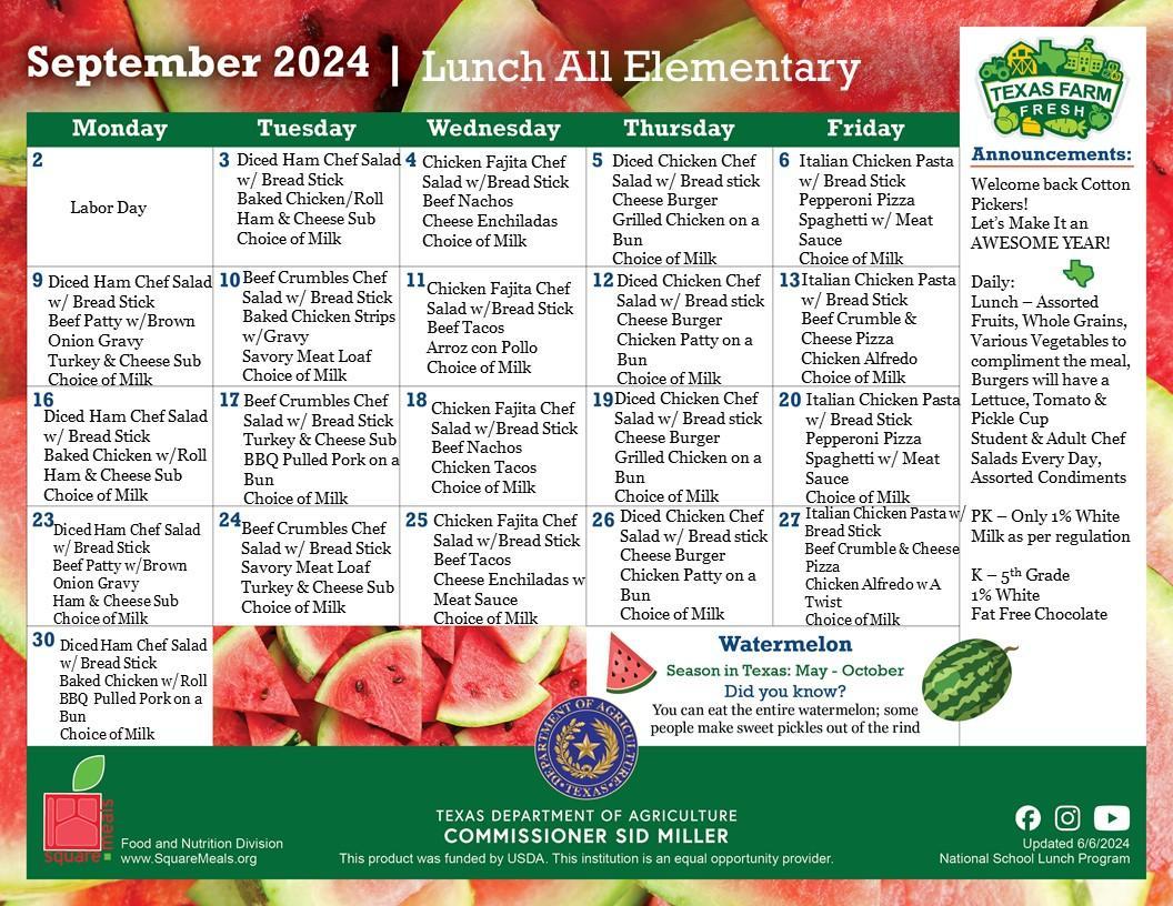 Food Menus – Child Nutrition – Robstown Independent School District