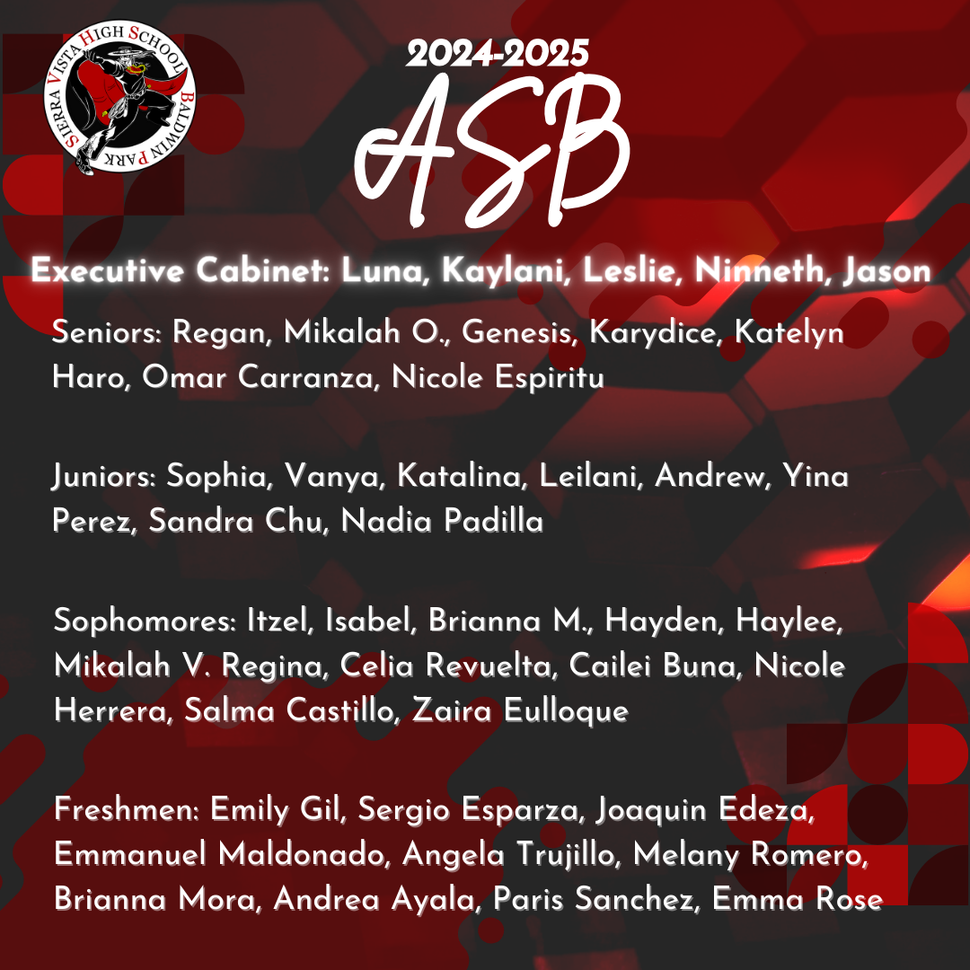 Associated Student Body – Student information – Sierra Vista High School