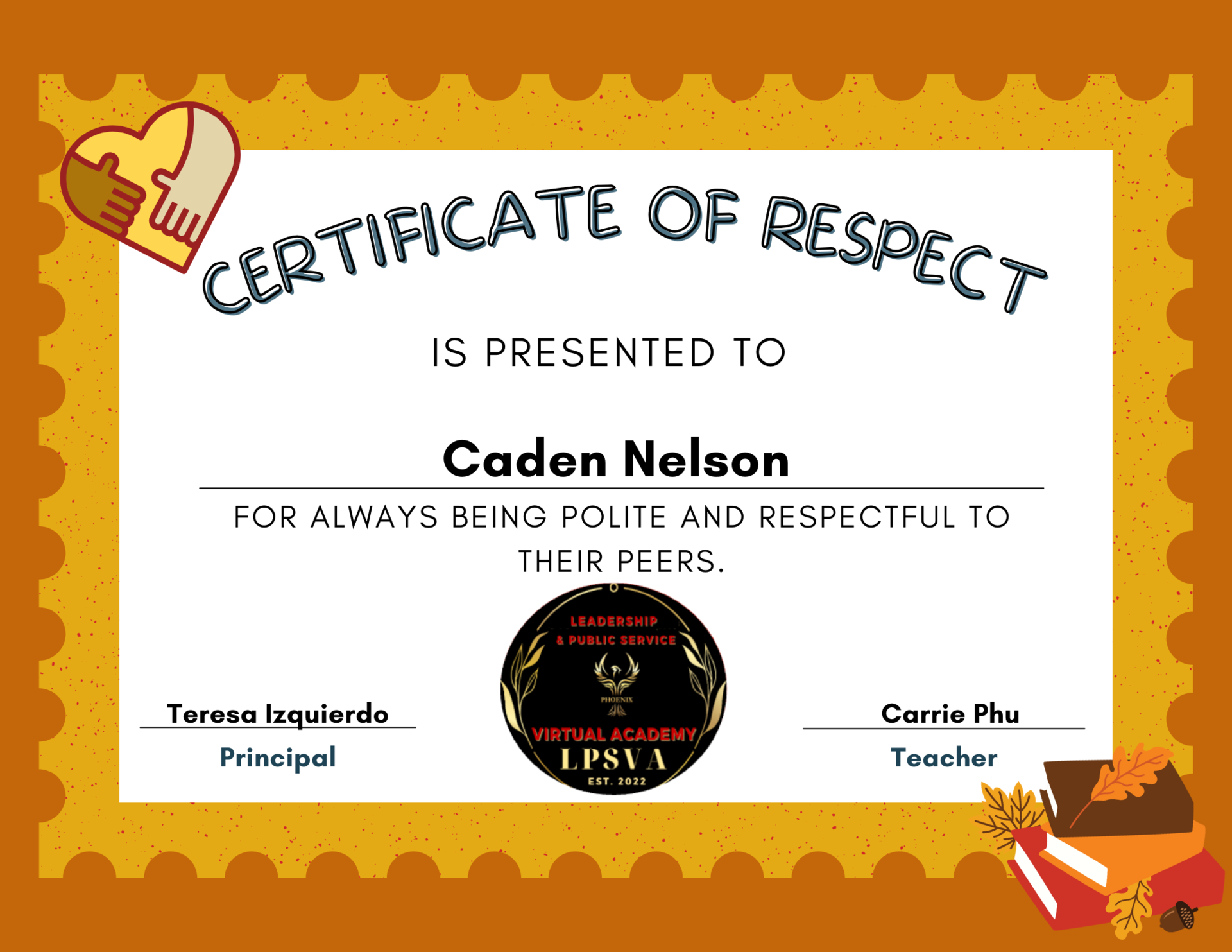 9th/10th Grade Awards – Mrs. C. Phu – Leadership and Public Service ...