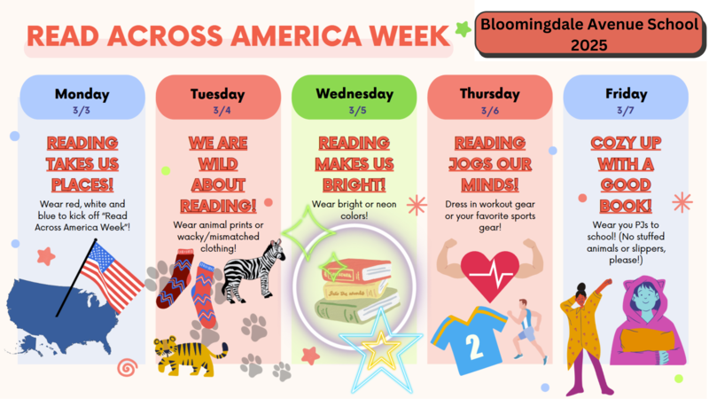 Read Across America Spirit Week | Bloomingdale Avenue School