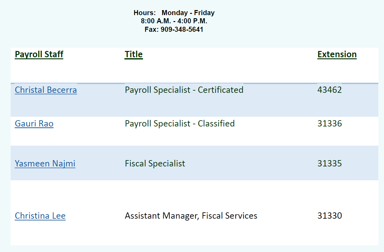 Payroll Department Staff – Payroll – Walnut Valley Unified School District