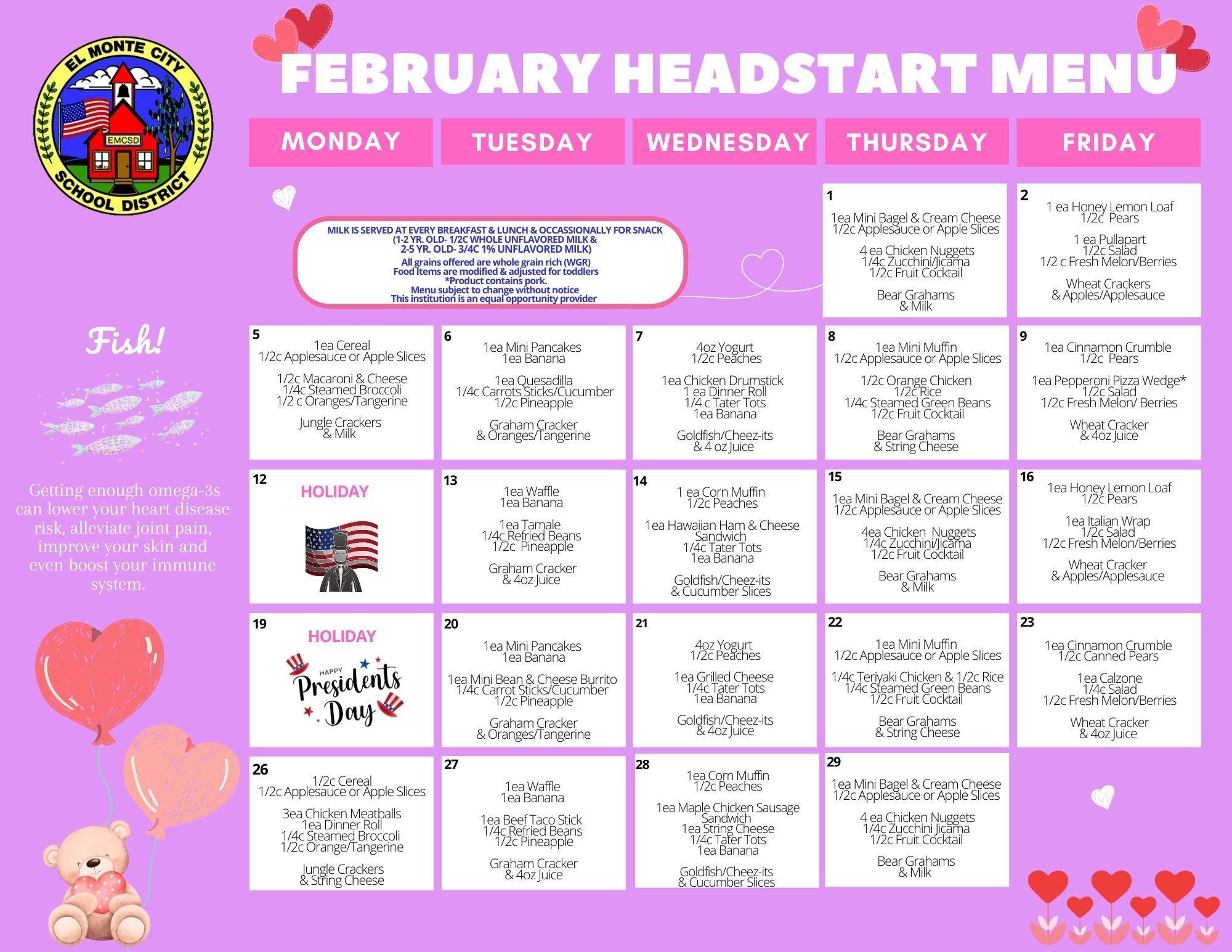 Menus & Meal Programs – Nutrition Services – El Monte City School District