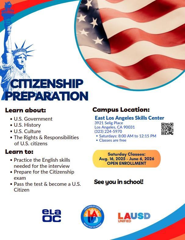 Citizenship Prep Classes | East LA Occupational Center