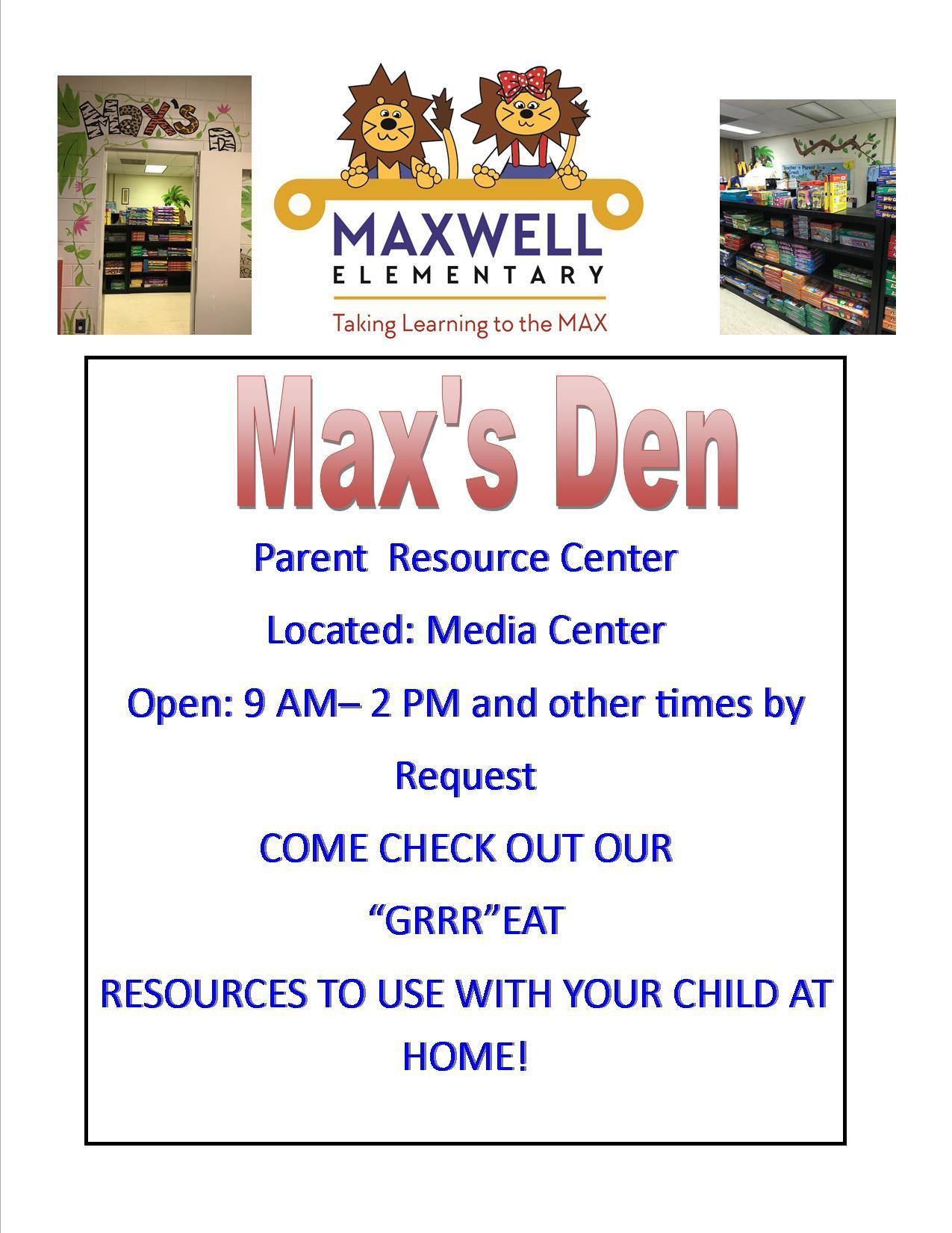 Max's Den – Parents – Maxwell Elementary School
