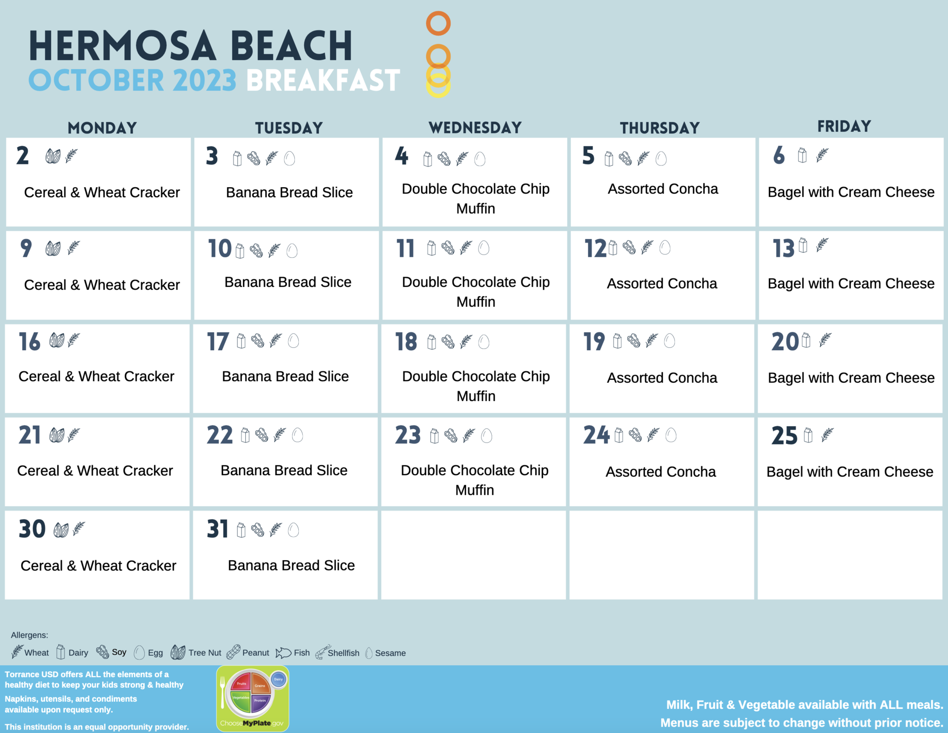 Menus – Food Services – Hermosa Beach City School District