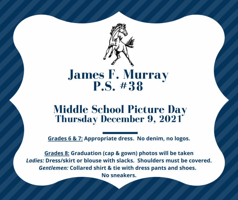 Middle School Picture Day 12/9/21 | James F. Murray School, PS #38