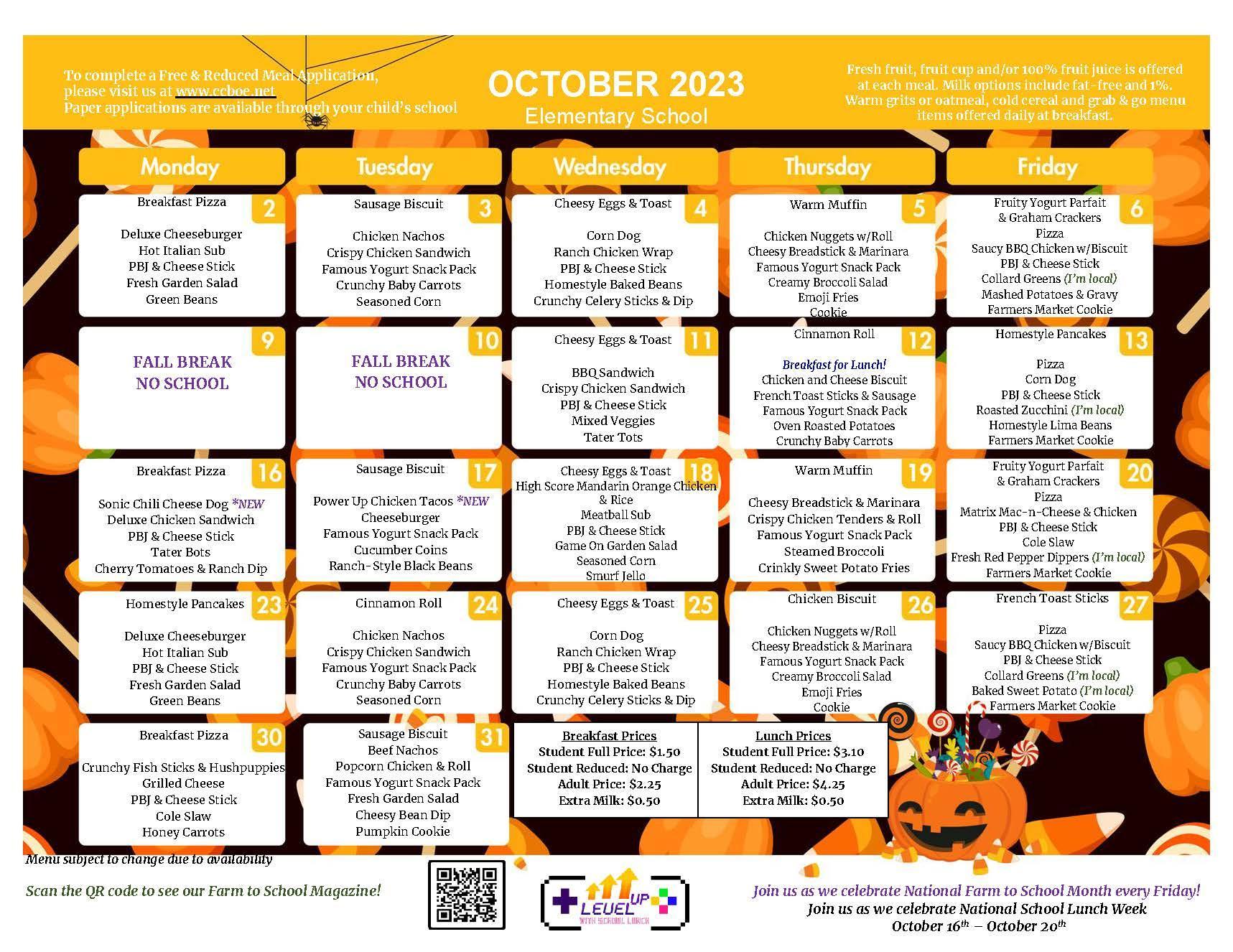 Menus – School Nutrition – Columbia County Schools