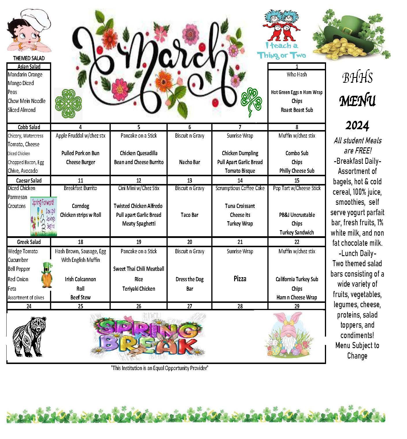 Daily Menus - Parent and Student Resources - Brookings-Harbor School ...