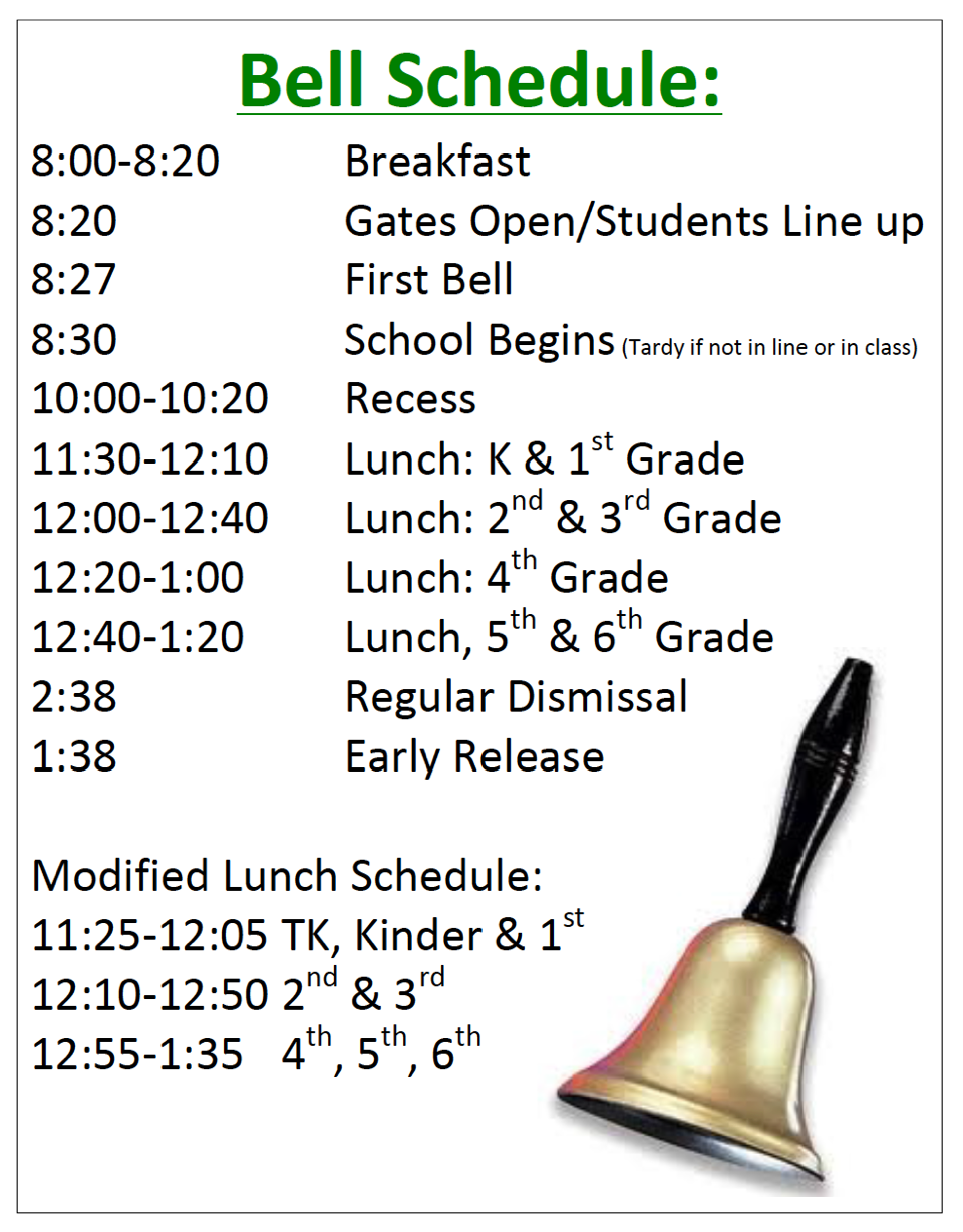 Bell Schedule Bell Schedule Niemes Elementary Environmental Science 