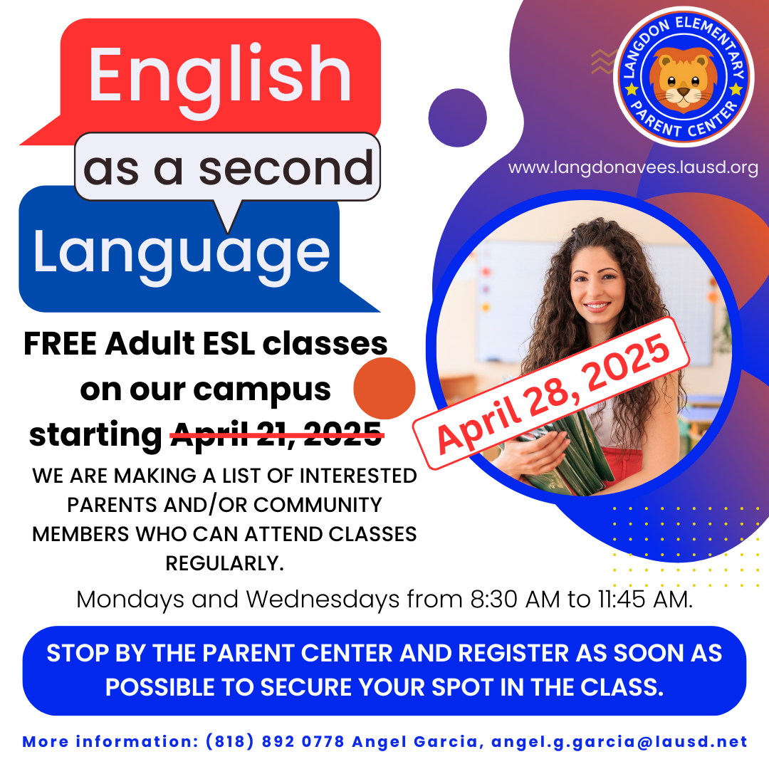 Free Adult ESL Classes / Clases Gratuitas de ESL para Adultos: Starting ...