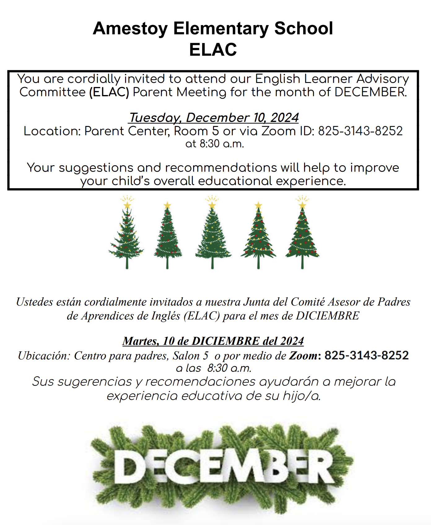 English Learner Advisory Committee (ELAC) – Organizations – Amestoy ...