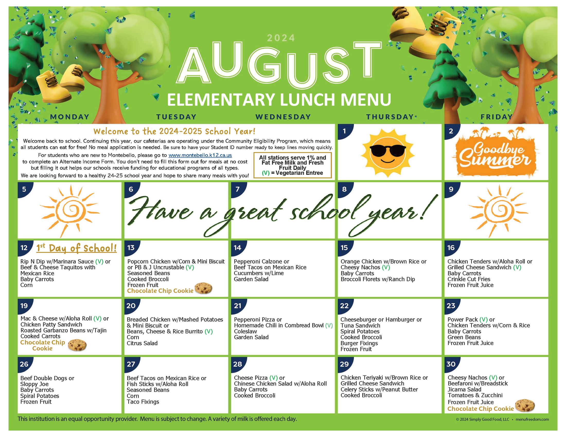 Menus – Nutrition Services – Montebello Unified School District