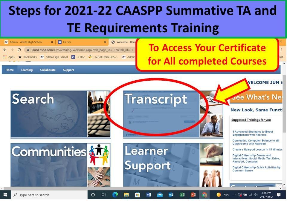 2021-22 CAASPP Summative Assessment TA and TE Requirements – Testing ...