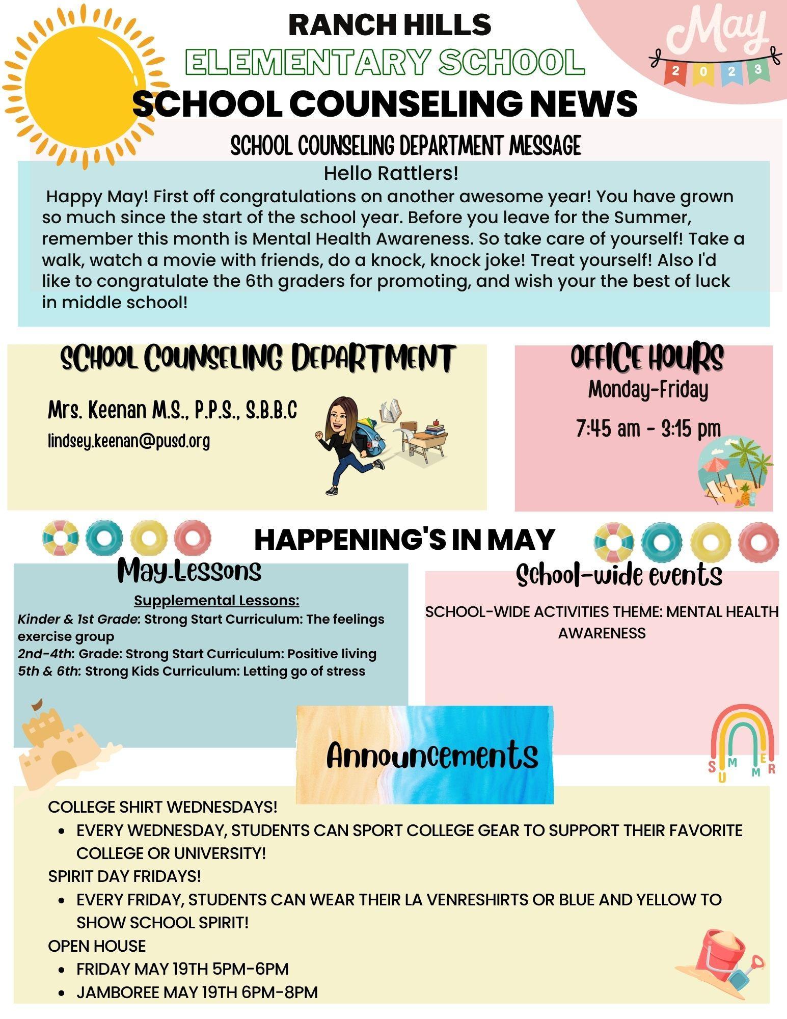 Newsletter – School Counselor – Ranch Hills Elementary School