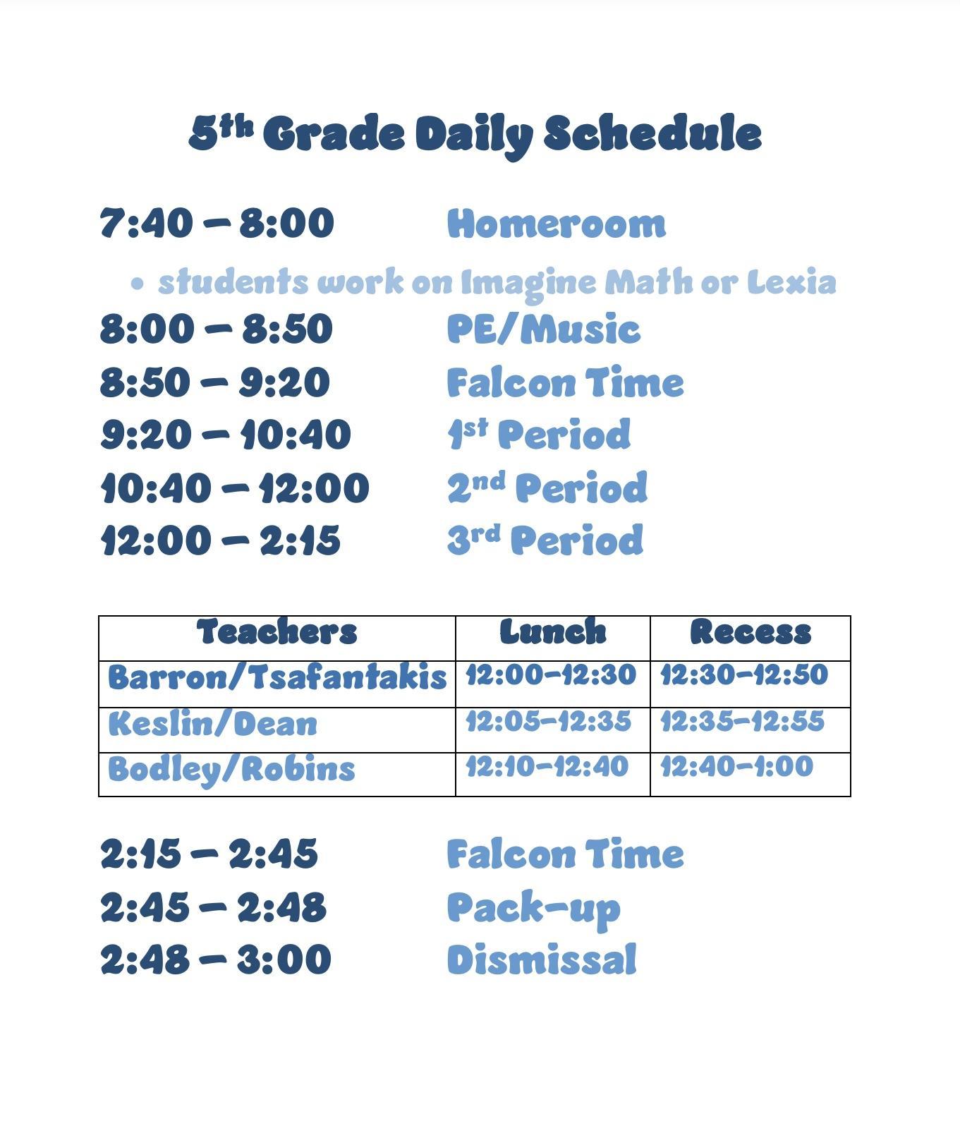 Welcome to 5th Grade! – Mistie Barron – Fairmont Elementary