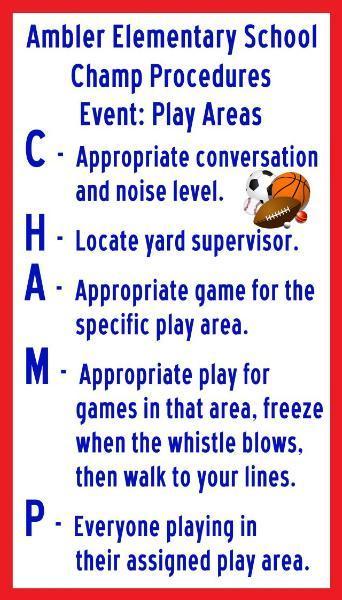 How to be a CHAMP at Ambler – Students – Ambler Avenue Elementary, High ...