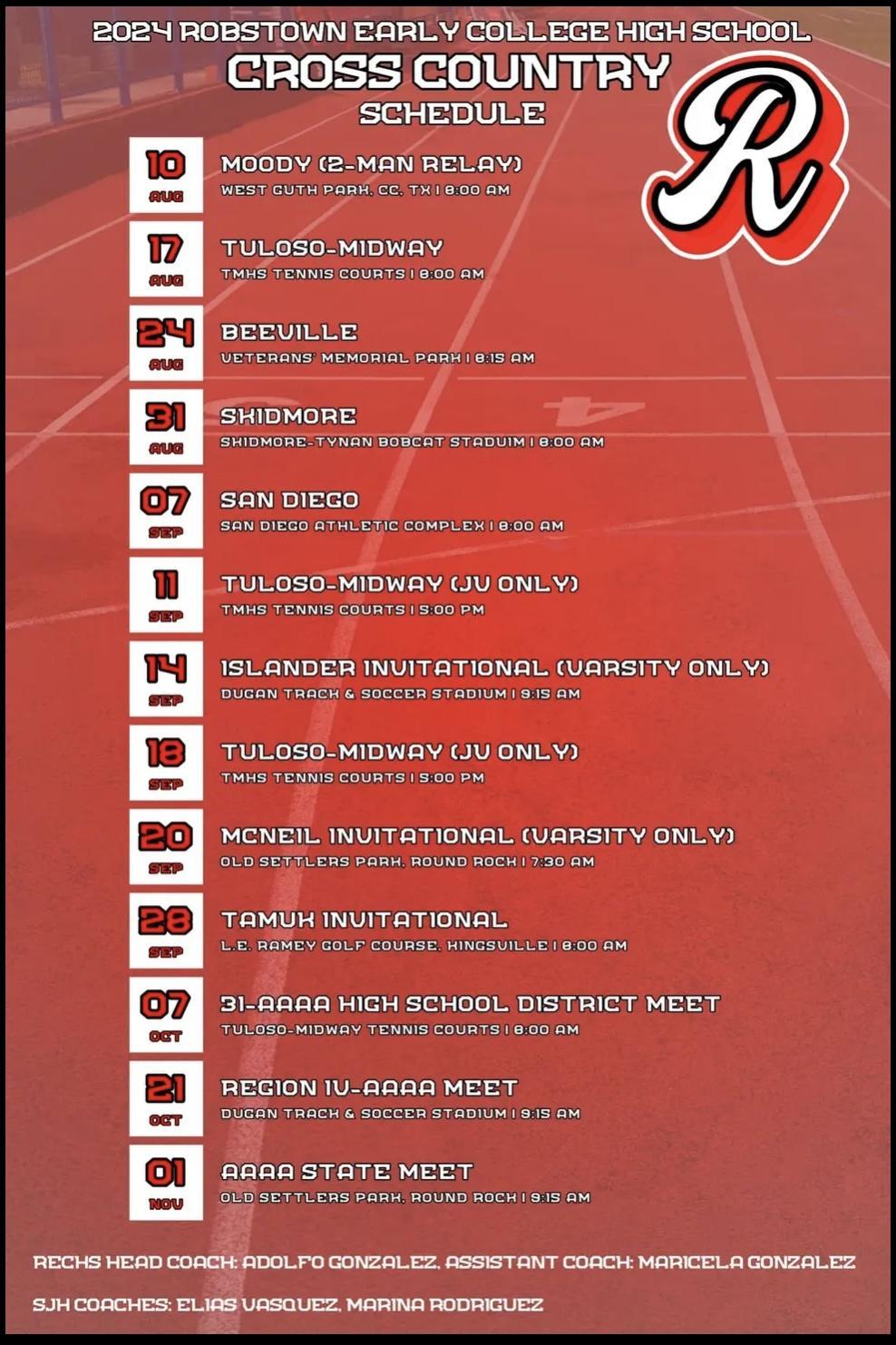 Fall 2024 Schedules – Athletics – Robstown Independent School District