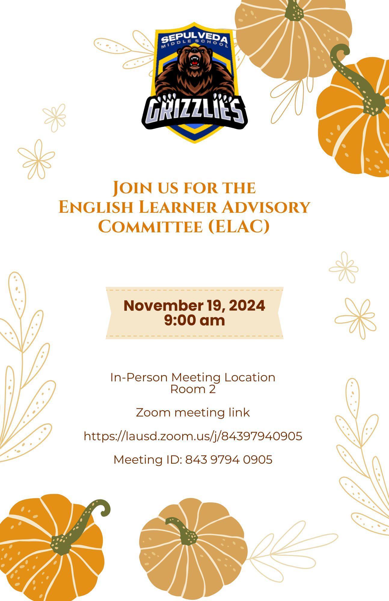 ELAC – Parents – Francisco Sepulveda Middle School