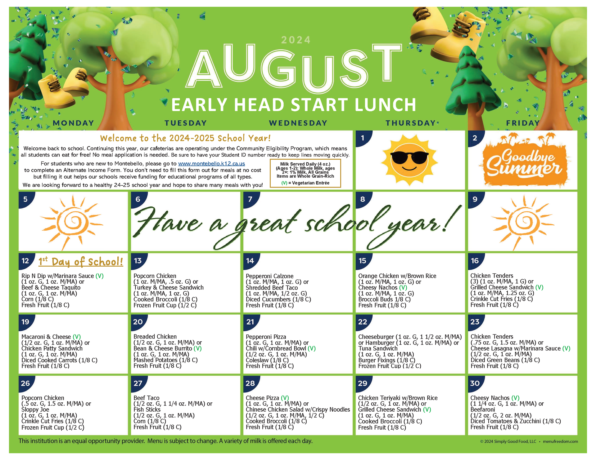 Menus – Nutrition Services – Montebello Unified School District