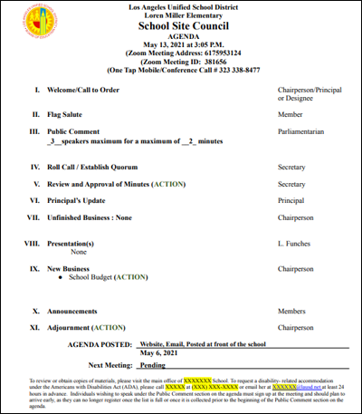 Parent Committees – Parents – Loren Miller Elementary School
